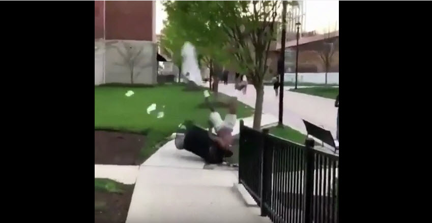 He tries to jump over a trash can - FartHub